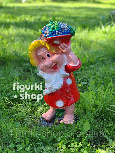 Купити Садова фігура Гном з виноградом 50 см ціна 330 ₴ Prom Ua Id 1431530722