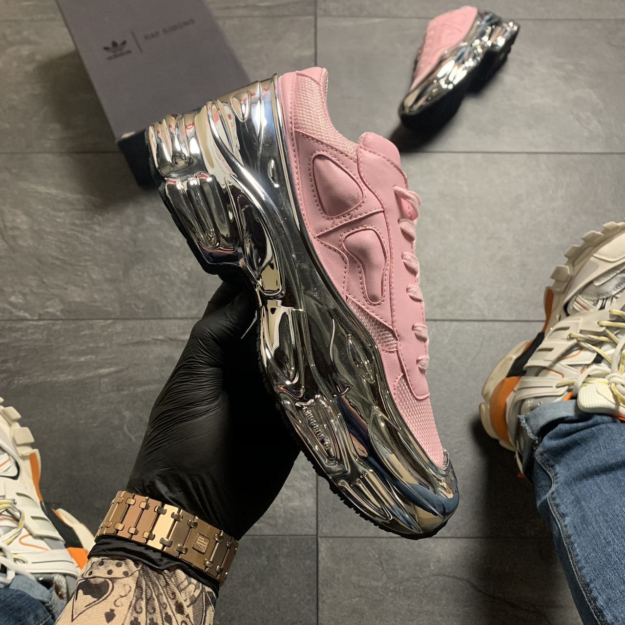 Женские кроссовки Adidas Raf Simons Pink Silver, женские кроссовки ...