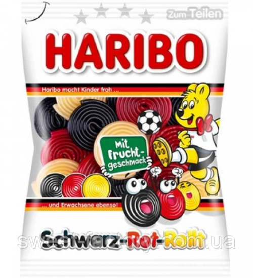 Haribo Шварц Rot Rollt 175 g: продаж, ціна у Чернігові. Зефір і ...