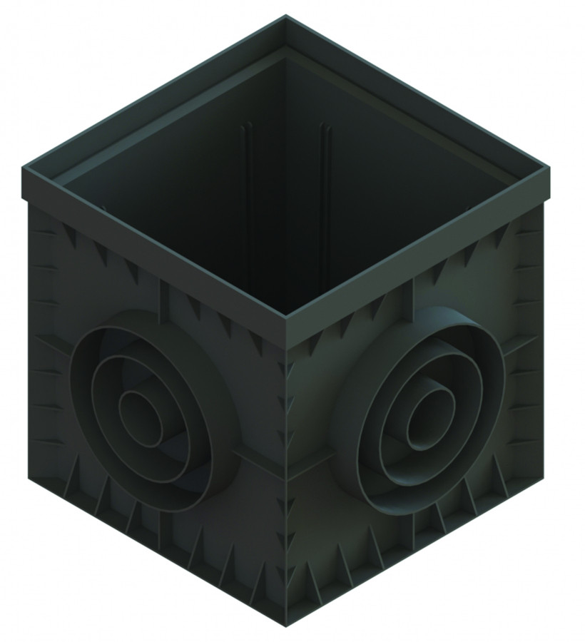 Пластиковий дощоприймач 283x283x312 мм Standartpark PolyMax Basic ДП 30.30-ПП чорний (8370-Ч) кл ...