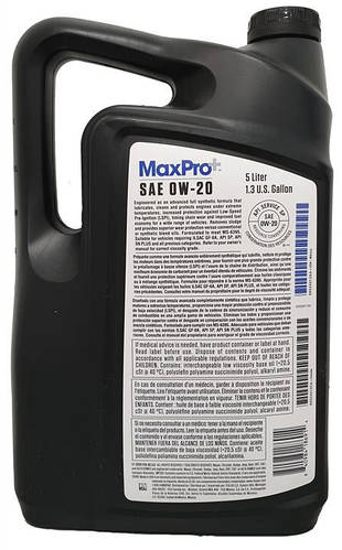 Моторное масло MOPAR MaxPro SAE 0W20 Chrysler MS-6395 ILSAC GF-5 API SN ...