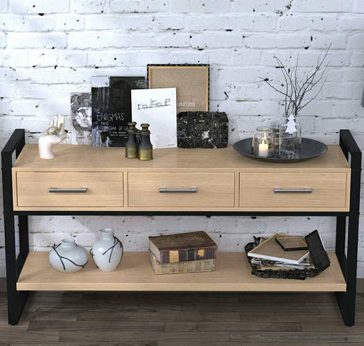 Тумба под телевизор, консоль журнальный стол с ящиками Loft Design L ...