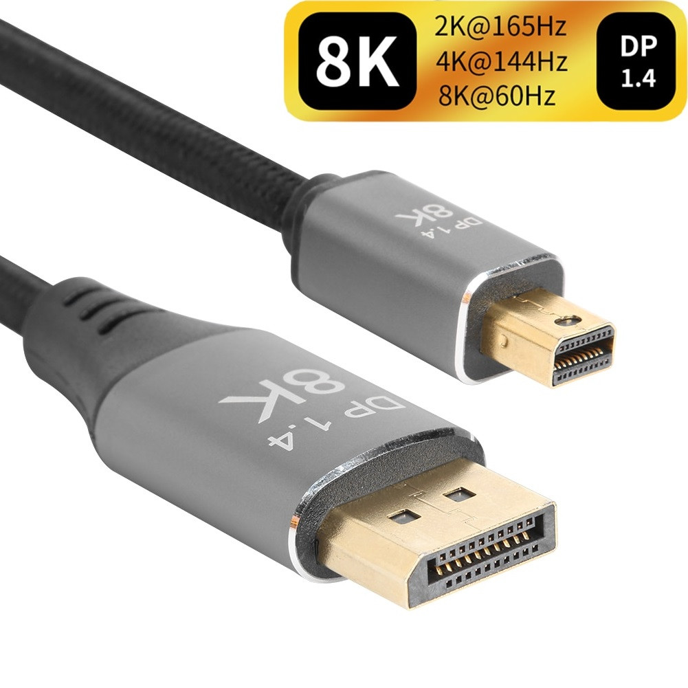 Кабель Mini DisplayPort - DisplayPort 1.4, 8K@60HZ, Нейлоновая оплетка ...