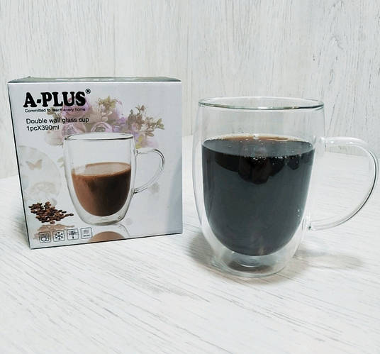 Чашка з подвійними стінками A-PLUS A-7007 390 мл (ID#1440488286), ціна ...