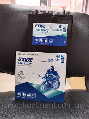 Аккумулятор для мотоцикла гелевый EXIDE AGM12-12 12Ah 200A 150x90x145 ...