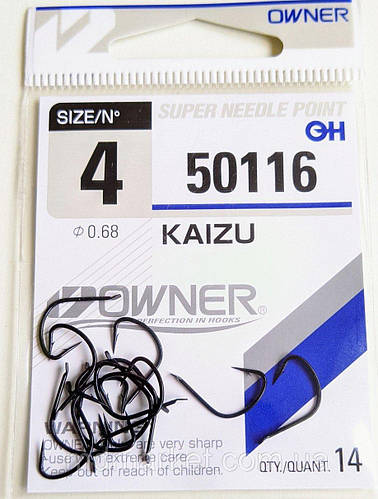 Гачки Owner 50116-04 Kaizu #4 (14шт/уп), ціна: 58 ₴, купити на Prom.ua
