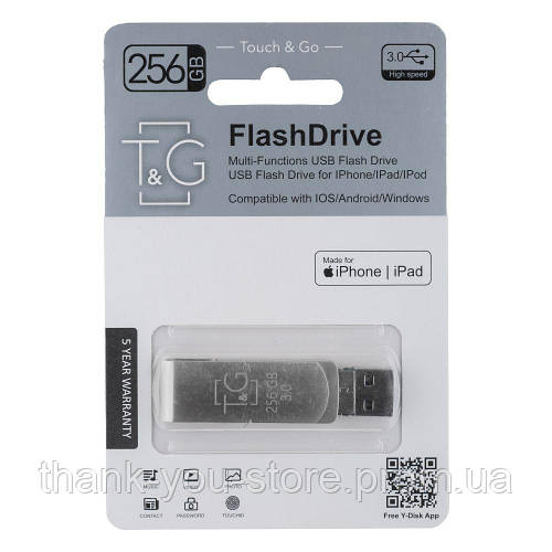 USB OTG T&G 3&1 Lightning & Android 256gb Metal 007 Цвет Стальной, цена 1803.53 грн — Prom.ua ...