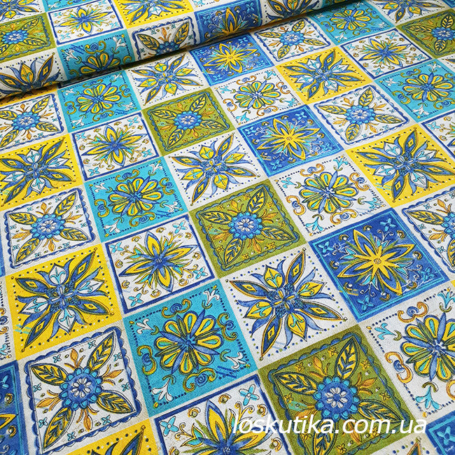 63008 Візерунок в квадратику. Бавовняна тканина для шиття та рукоділля ...