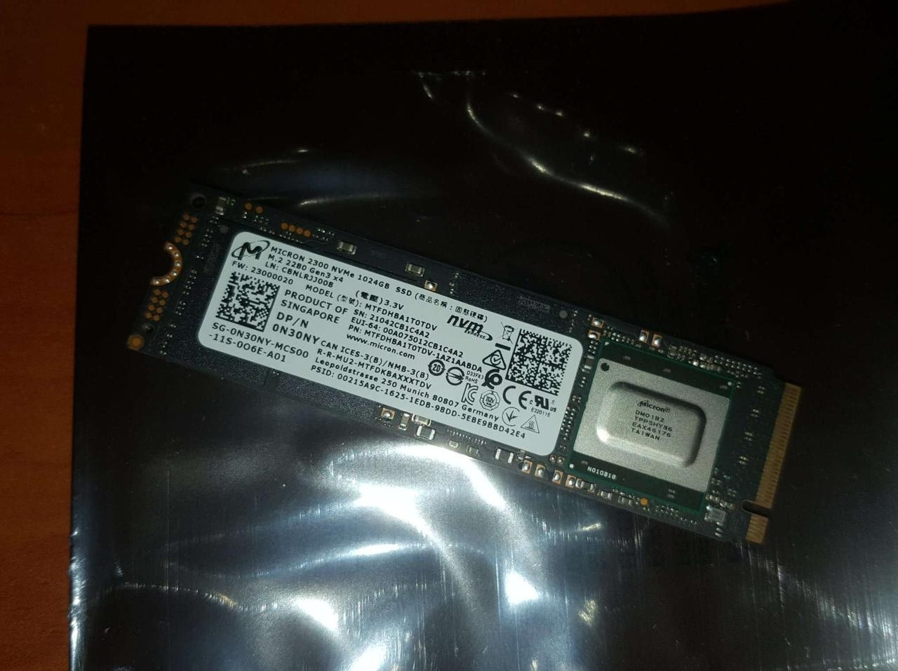 1Tb Micron 2300 NVMe 3300Mb/s / 2700Mb/s Новый M.2 2280 Gen 3.0 X4 ОЕМ ...