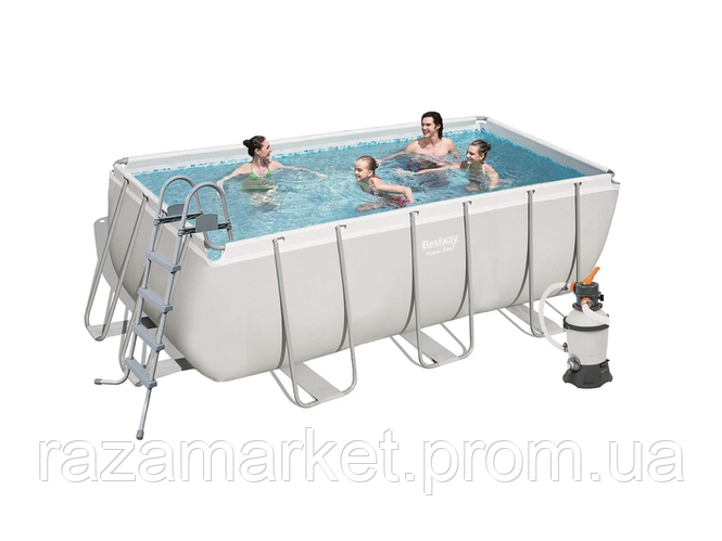 Каркасный бассейн прямоугольный для всей семьи 8 124 л с лестницей ...