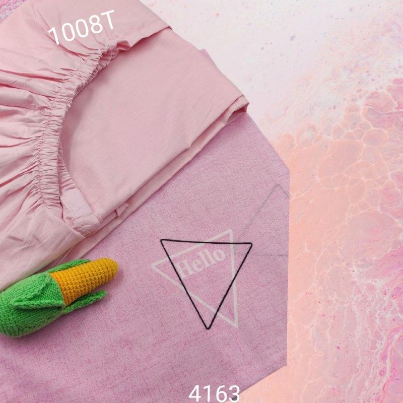 Односпальная простынь на резинке для матраса 90х200 "Нежность розовая ...