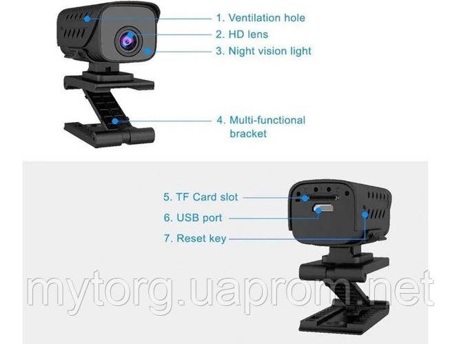 Мини камера ZTour T9 с датчиком движения, WIFI, 720P, Беспроводная ...