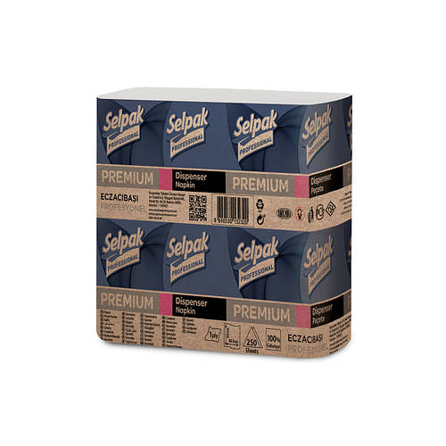 Selpak Pro. Premium Серветки для діспенсера 250 шт. (18 уп/ящ) NEW ...