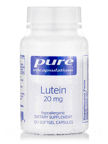 Купить Лютеин 20 мг, Lutein, Pure Encapsulations, 120 капсул Softgel ...