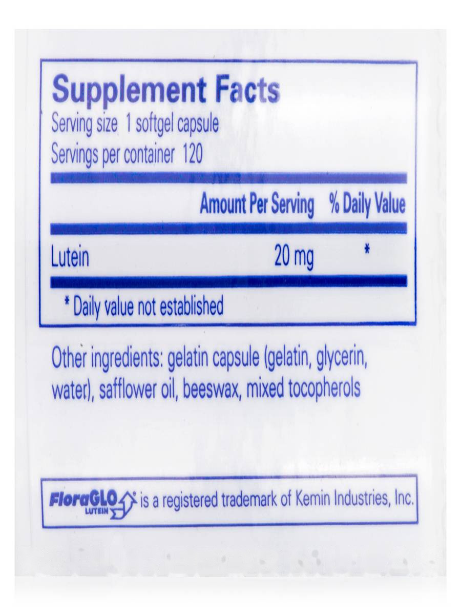 Купить Лютеин 20 мг, Lutein, Pure Encapsulations, 120 капсул Softgel ...