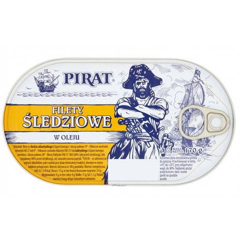 Консерва філе оселедця в олії Pirat, 170 г, ціна 40 грн — Prom.ua (ID ...