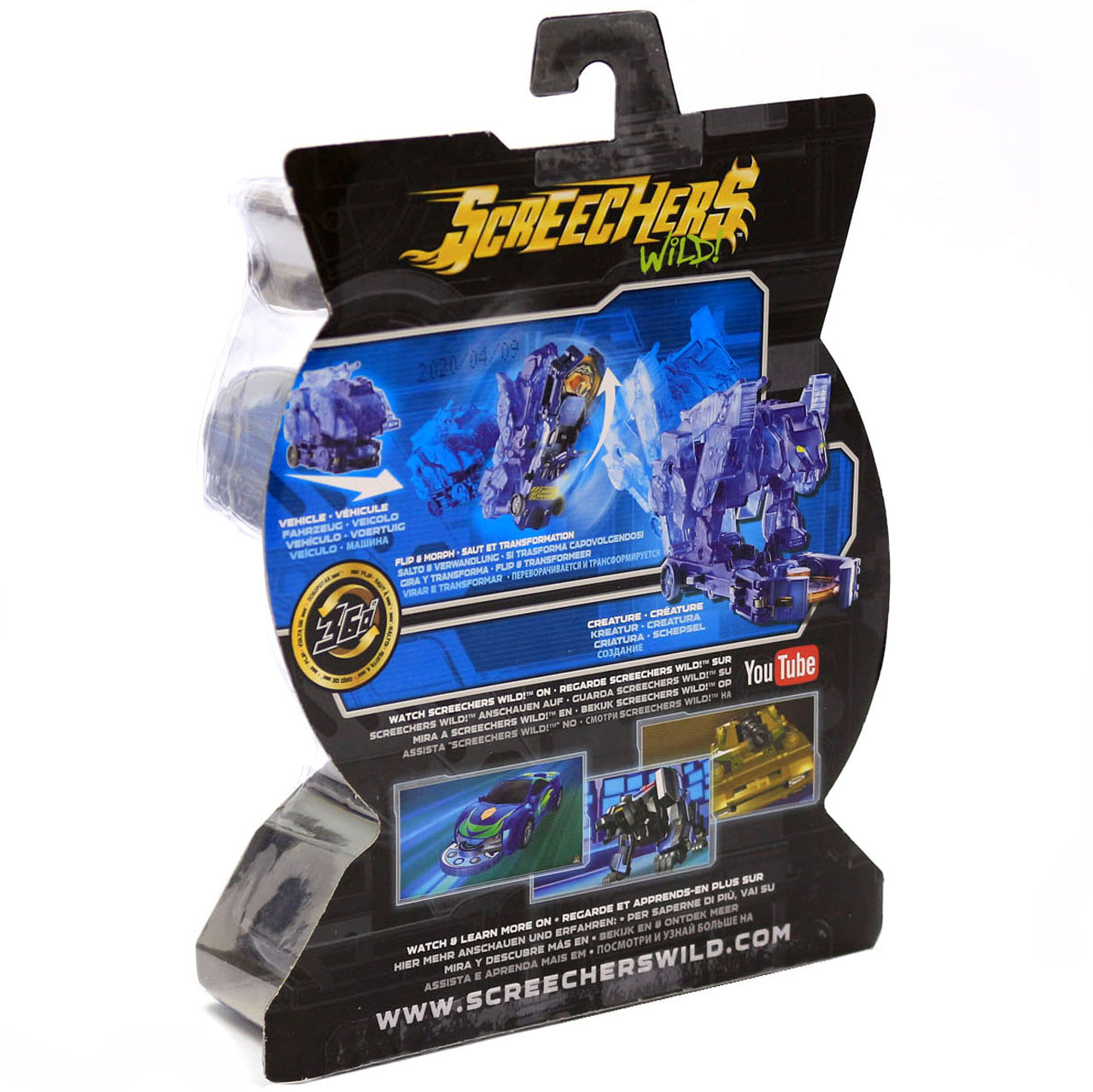 Машинка-трансформер игровой набор Screechers Wild Rattlecat Синяя пума ...