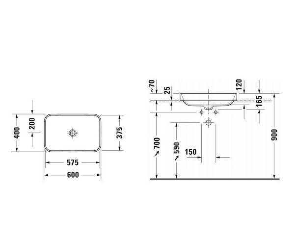 Умывальник накладной Duravit Happy D.2 Plus 2359600000 60 см, цена ...