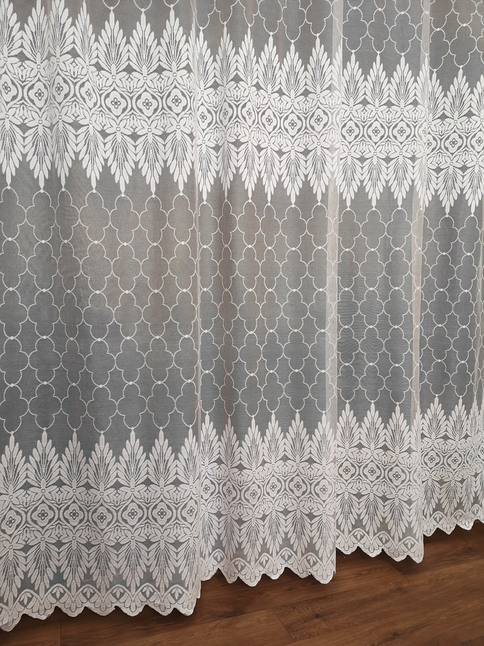 Тюль жакард білий два ряди вишивки купити за найкращою ціною в Хмельницькому від компанії