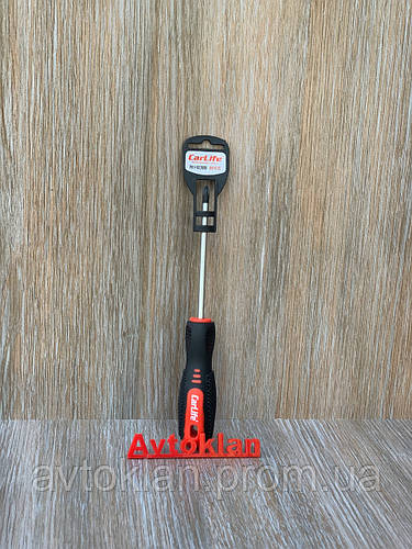 Викрутка хрестова CarLife PH1x100 мм Cr-V 6150 (WR6110) намагнічений наконечник, двокомпонентна ...