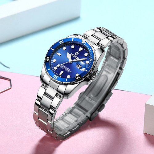 Купить Часы женские наручные из нержавеющей стали водонепроницаемые Chenxi CX-085A Синий-Серебро ...