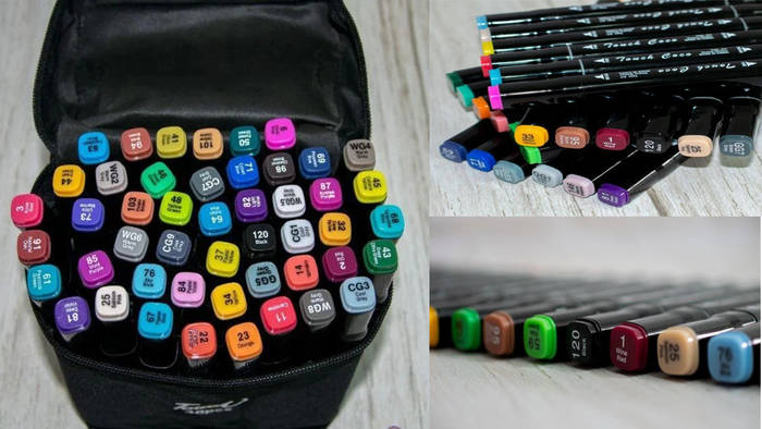 Набор скетч маркеров Touch Coco 48 шт в ЧЕРНОЙ СУМОЧКЕ. Набор скетч ...