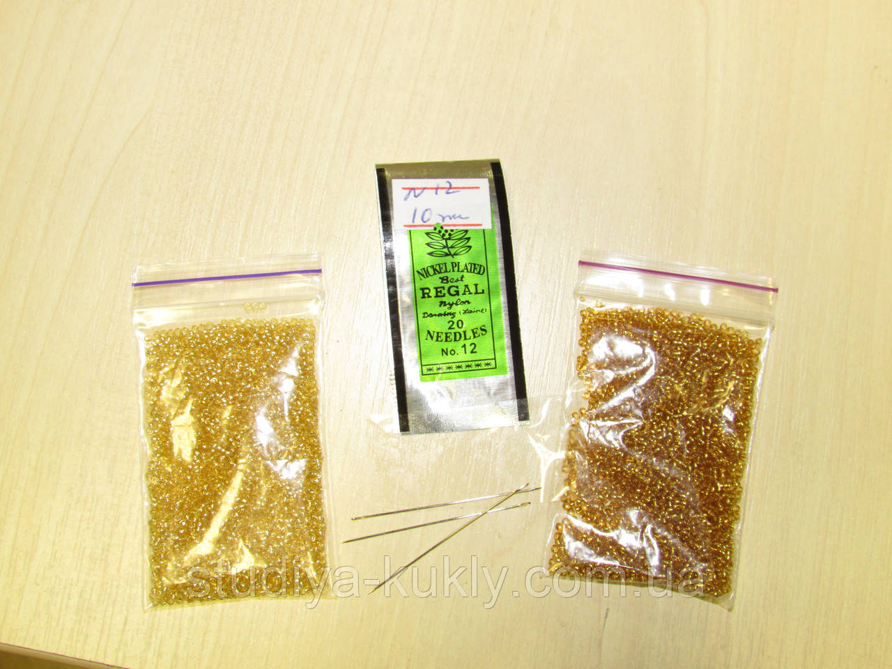 Игла для Нанизывания Микро Бисера №12, с Золотым Ушком, Индия — в ...