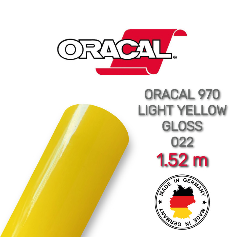 Светло-желтая глянцевая пленка Oracal 970, Light Yellow Gloss 022 ...
