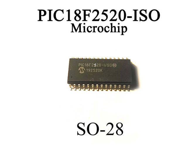 PIC18F2520-ISO Microchip микроконтроллер 8-Бит, PIC, 40МГц, 32КБ (16Кx16) Flash, c 10-Бит АЦП ...