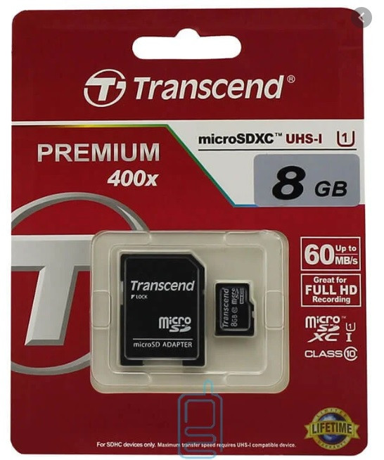 Карта памяти Micro - SD 4Gb(с адаптером) 10класс "Transcend" (ID ...
