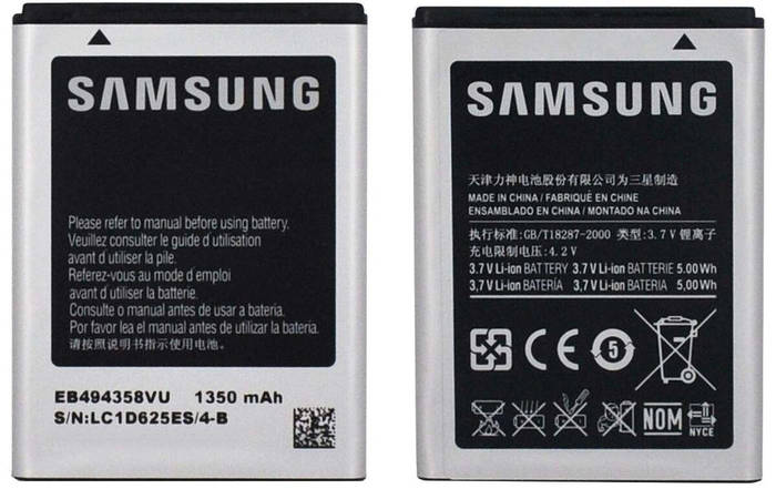 Аккумулятор (батарея) для Samsung EB494358VU S5830, S5660, S5670, S5670, S6102, S6802 Оригинал ...
