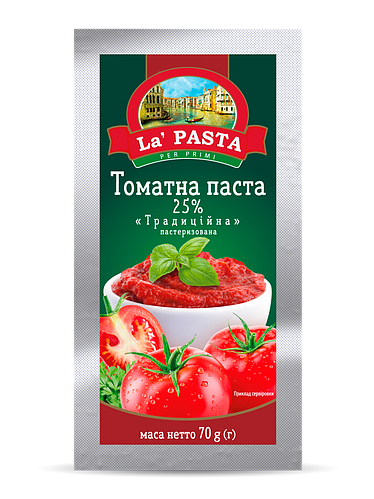 Томатна паста 25% ТМ La pasta 70г саше, ціна: 14.40 ₴, купити на Prom.ua