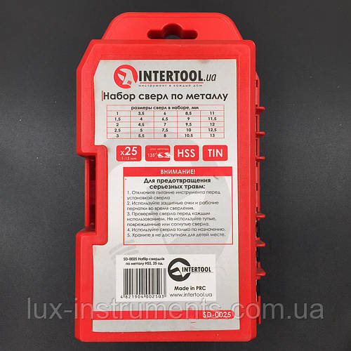Набор сверл по металлу HSS 25 шт INTERTOOL SD-0025 (ID#1417251903), цена: 588 ₴, купить на Prom.ua