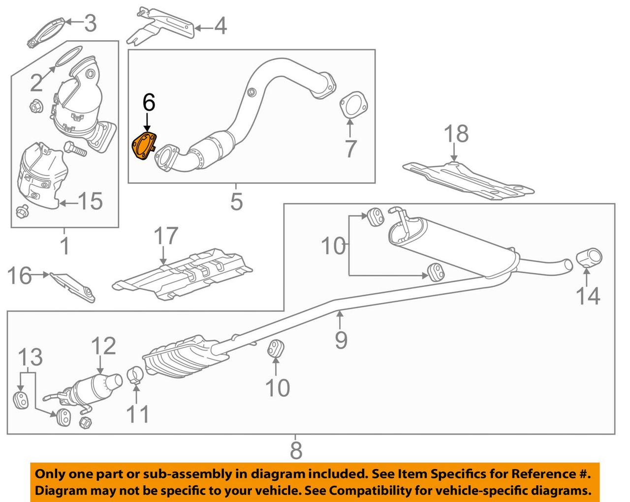 Прокладка приемной трубы глушителя GM 95020217 1.4L 1.8L Buick Encore ...