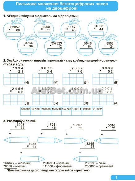 Купити 4 клас нуш Математика Практикум тренажер Множення та ділення Шевченко Торсинг ціна