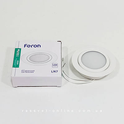 Мебельный светильник LED Feron LN7 белый 3W 220V 4000К 70*20мм, цена ...