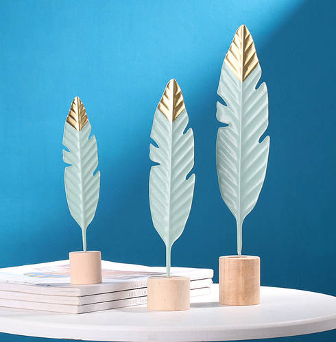 Купить Набор статуэток Перья RESTEQ 3 шт. Фигурка для интерьера Перо 36 ...