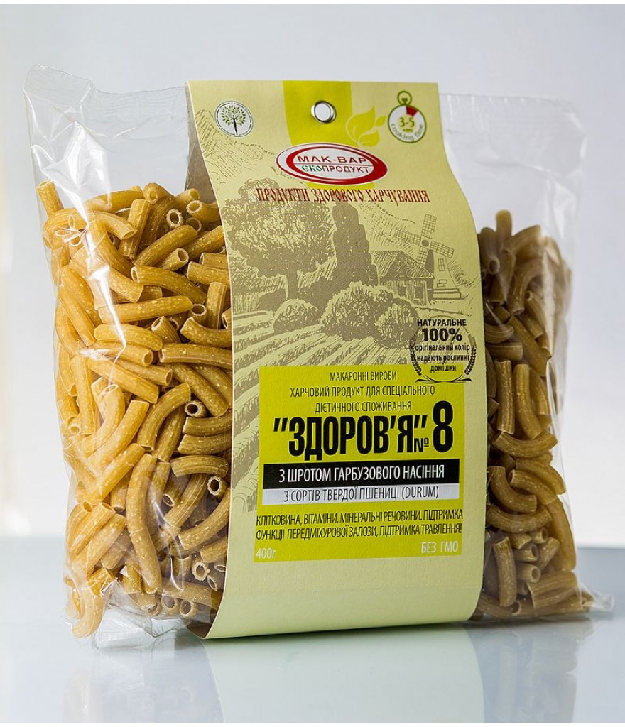 Купить Макароны из твердых сортов пшеницы со шротом тыквенных семечек ...