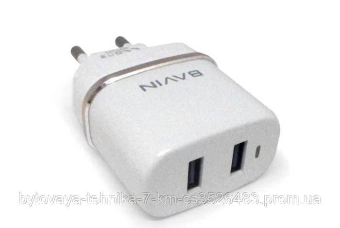 Зарядний пристрій 220 В 2,4 А з кабелем USB micro USB BAVIN 100 шт PC683S-V8, ціна 180 грн ...