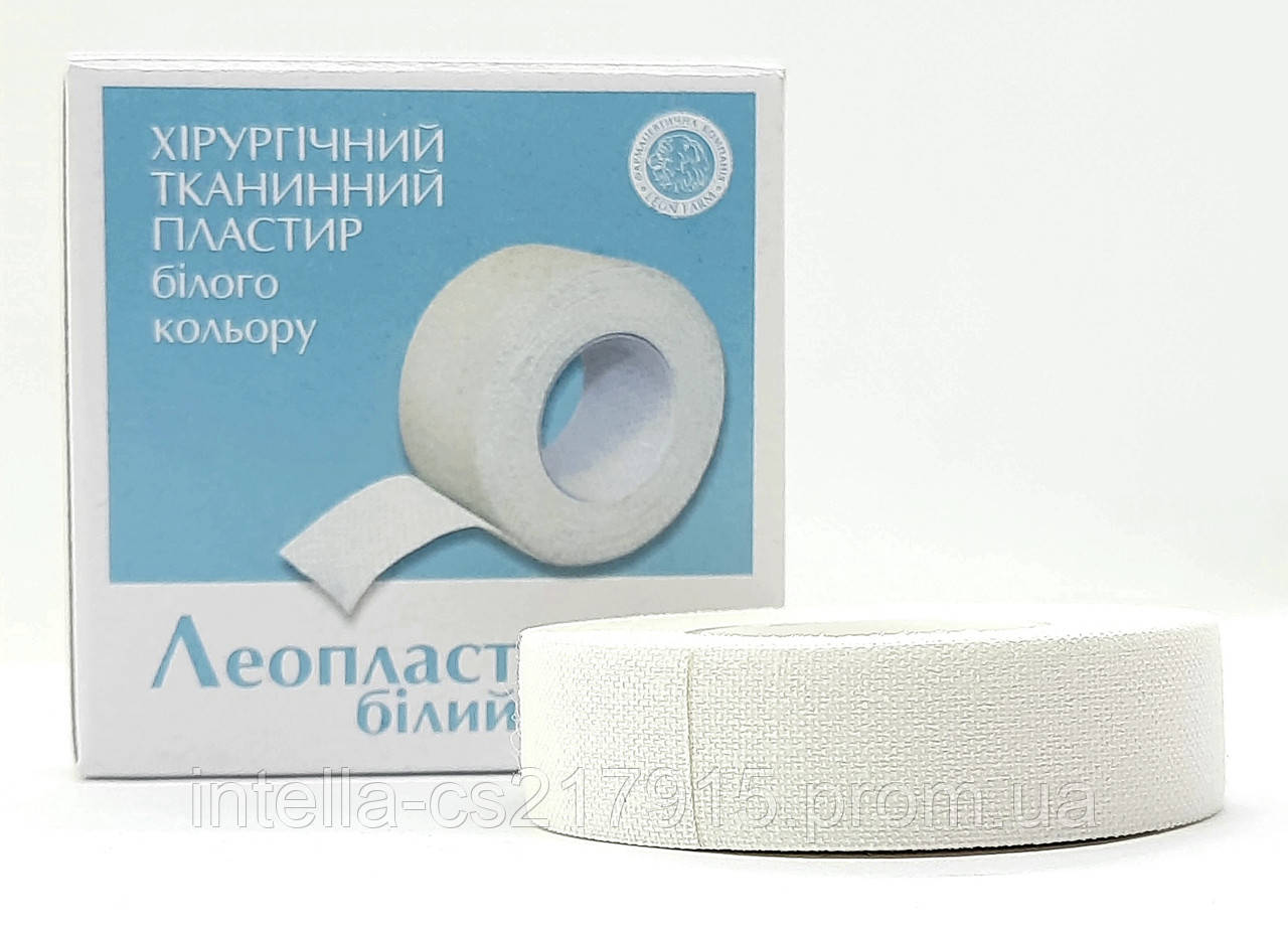 Пластырь Леопласт 5м*1,25см тканевой белый/ Леон-Фарм. Лейкопластырь ...