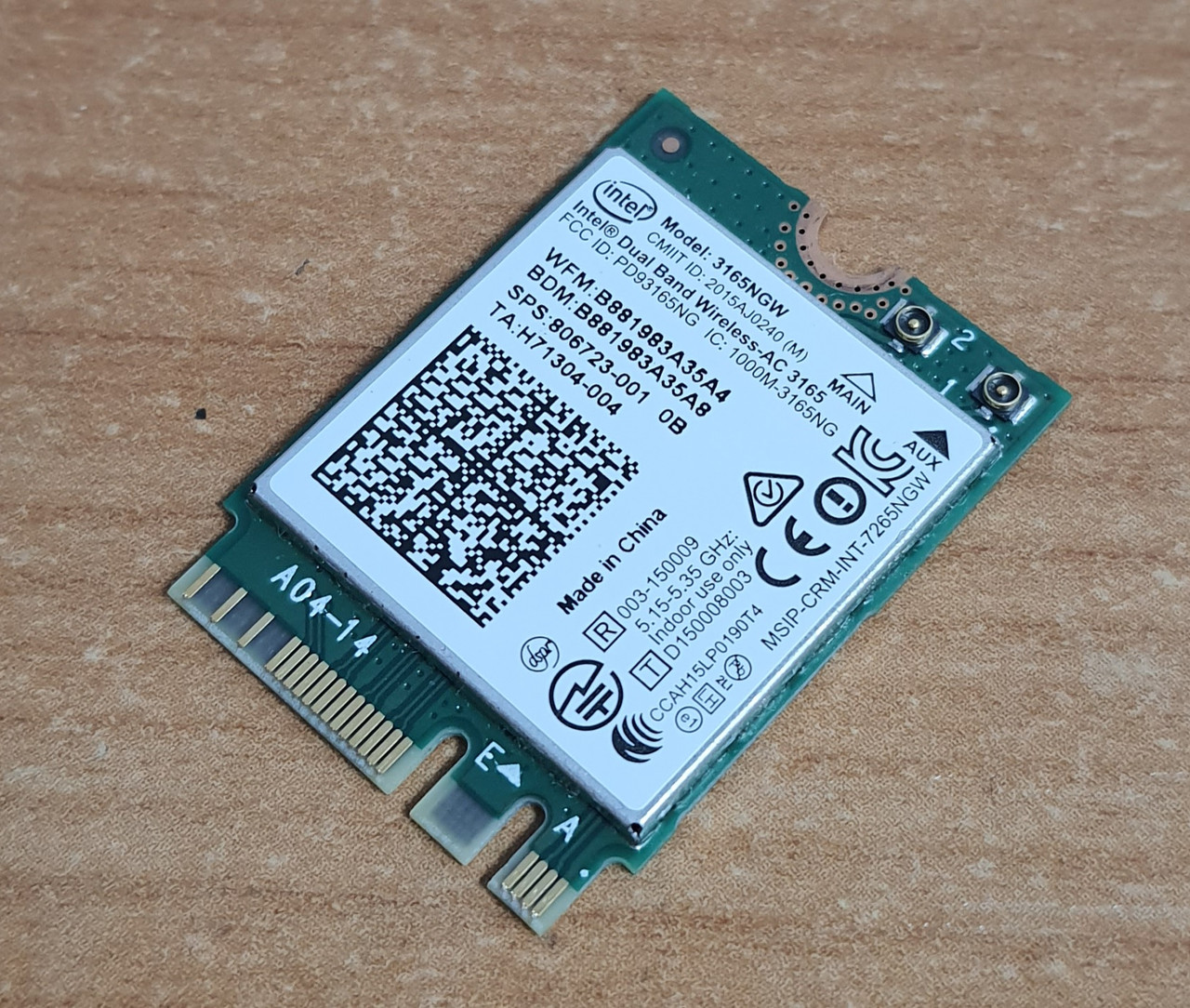 Wi-Fi модуль Intel Dual Band Wireless AC 3165 , для ноутбука Hp 17-Y ...