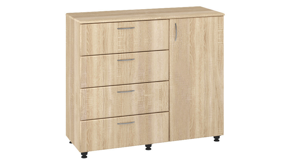 Небольшой Комод К-4+1 МДФ Материал Пехотин с Ящиками с Тумбой для Белья ...