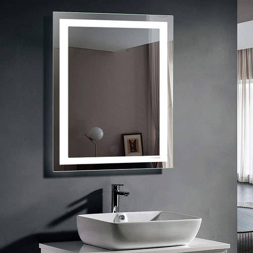 Зеркало со светодиодной подсветкой влагостойкое 800х600 мм d-2зеркало с ...