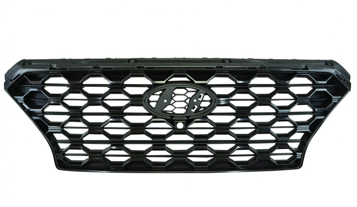 Решетка Радиатора Hyundai Santa Fe 4 ТМ (2019-2021) Черная Под Камеру ...