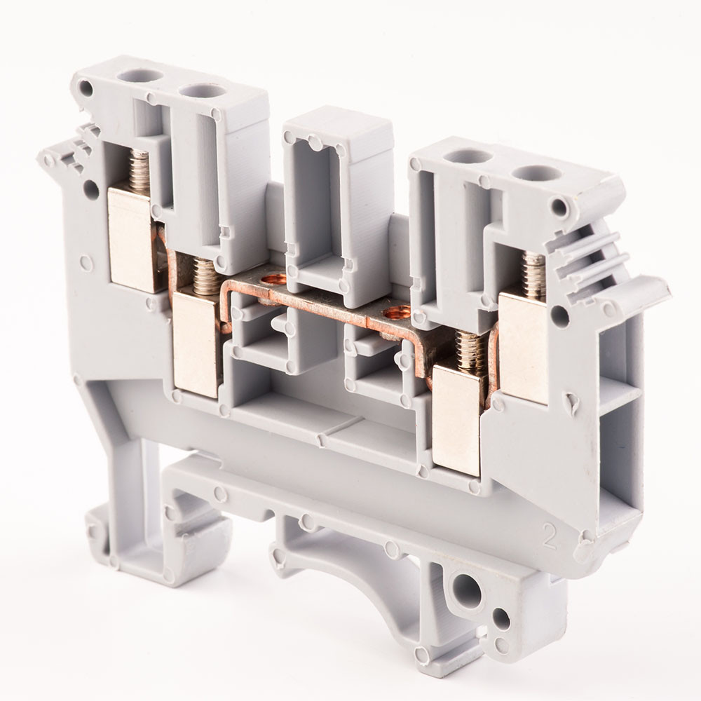 Багато вивідна клема гвинтова на 4 контакту на Din-рейку FJDK-4, ціна ...