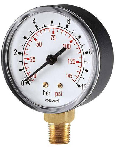 Купить Манометр радиальный Cewal M 63 RP 10 bar (Ø62mm 0-10Bar), цена 280 грн — Prom.ua (ID ...