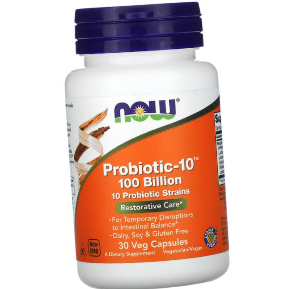 Пробиотики-10 NOW Probiotic-10 100 Billion 30 Капсул — Купить Недорого ...
