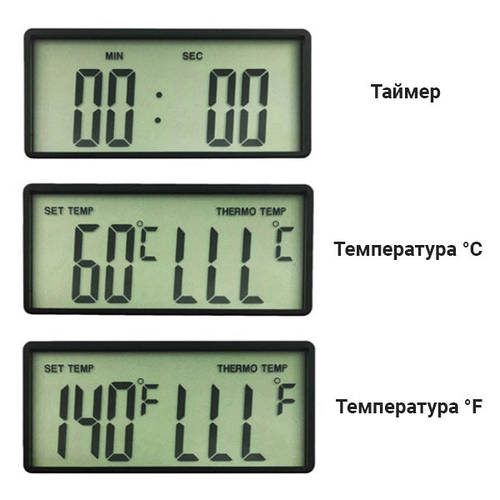 Кухонный термометр с выносным щупом + таймер UChef TP-700, для мяса, с магнитом и сигнализатором ...