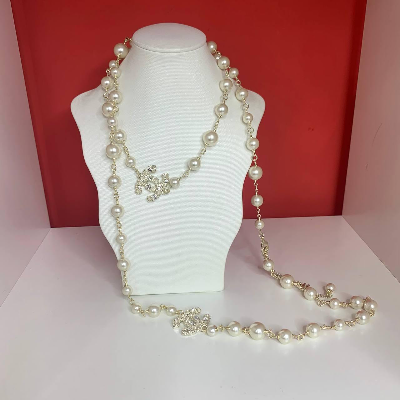 Chanel Длинная Подвеска-бусы / Шанель C Логотипами и Цирконами — Купить ...