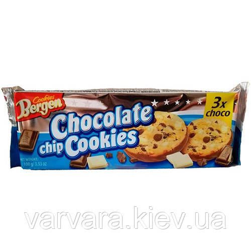 Печенье Bergen Cookies Chip Cookies 100г (ID#1472927778), цена: 27 ...